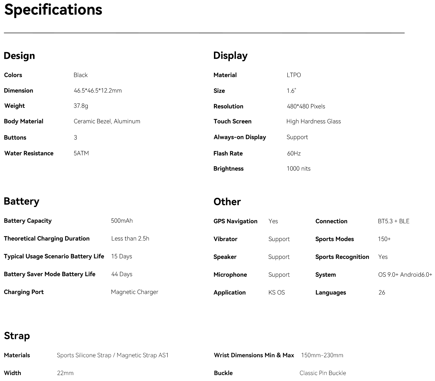 Kieslect Actor – GPS Calling Watch With World’s Largest 1.6″ LTPO ...